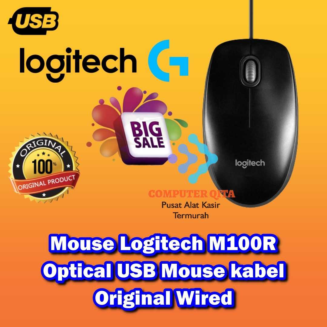 Jual Mouse Logitech M100R Optical USB Mouse kabel Original Wired
