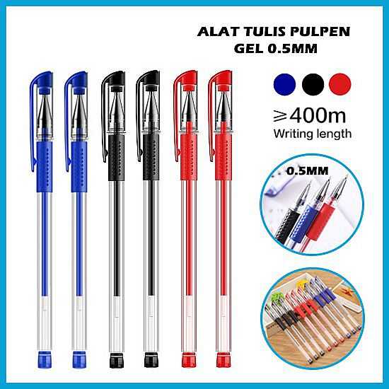 Jual Pulpen Gel Ink Tebal 0.5 mm Pena Gel Bolpoint Pen Standart