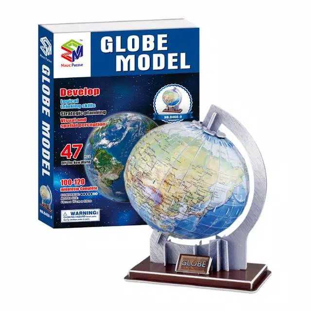 Jual GLOBE MODEL 3D PUZZLE - Replika Model Bumi - Pazel DIY Bola