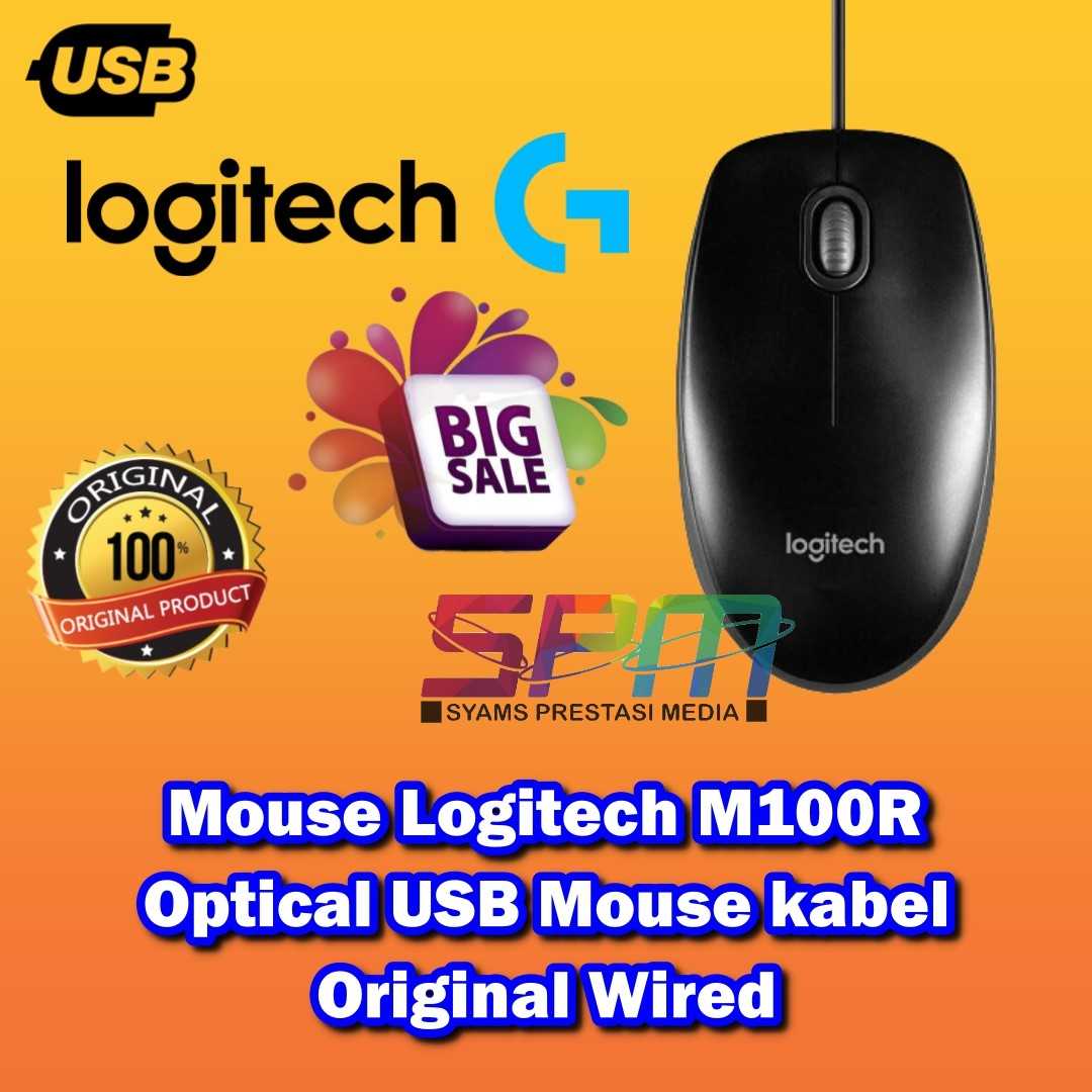 Jual Mouse Logitech M100R Optical USB Mouse kabel Original Wired