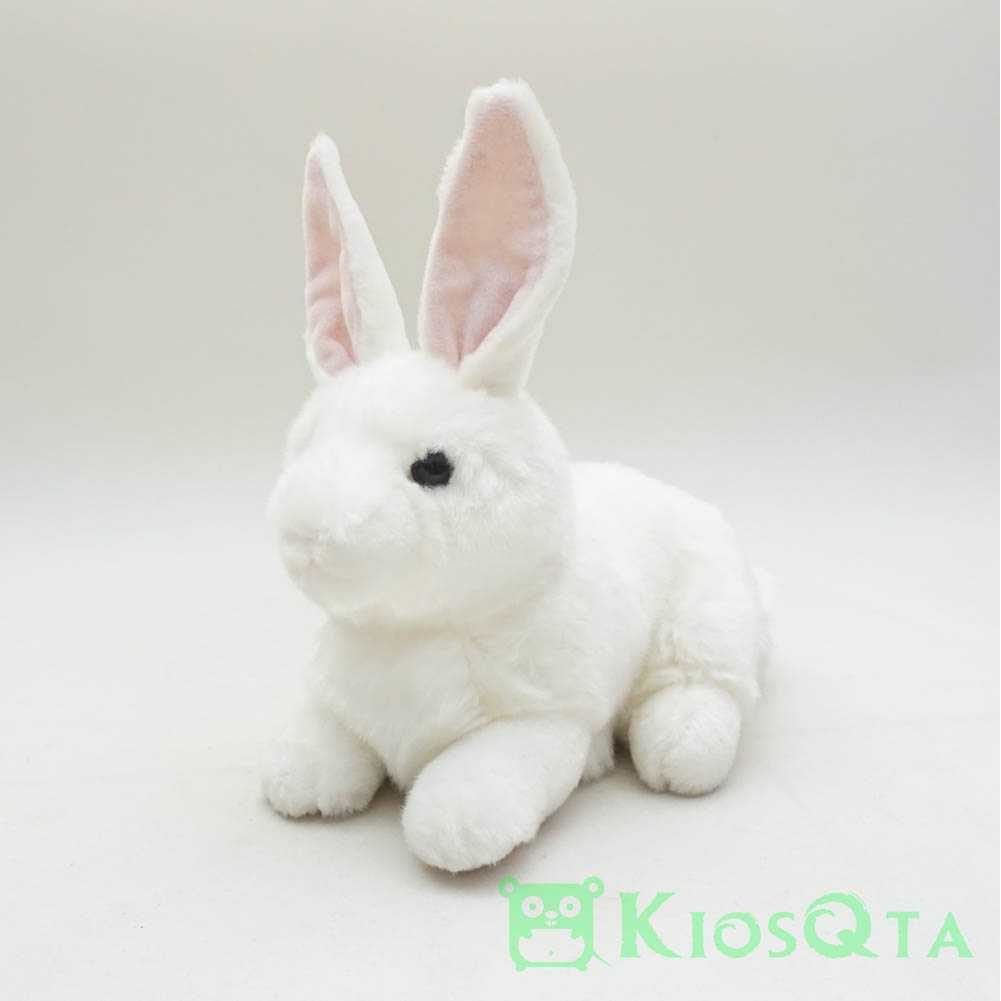 Jual boneka kelinci putih edukasi white rabbit telinga pink