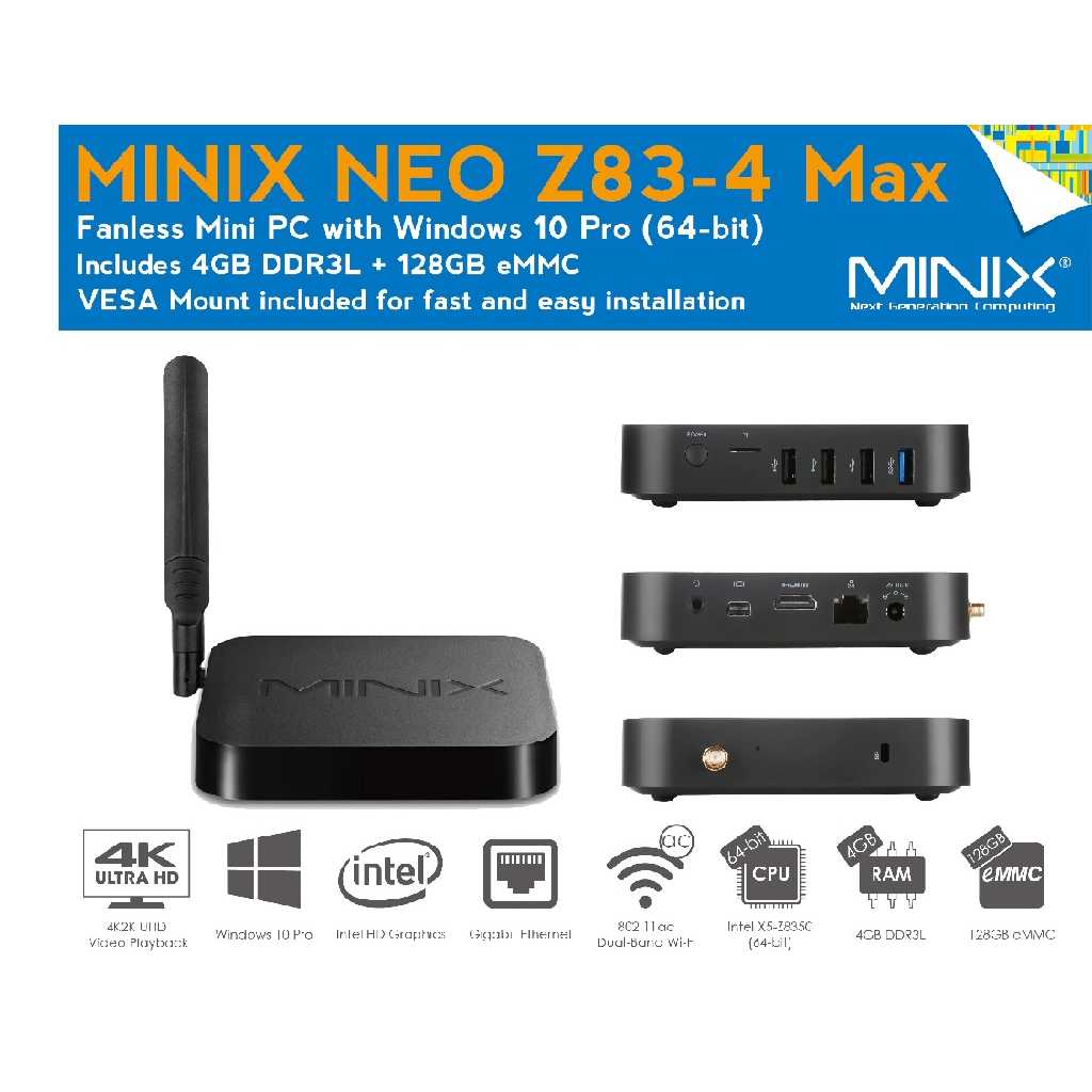 Jual MINIX NEO Z83-4 MAX - Mini PC Win 10 - Intel Z8350 RAM 4GB