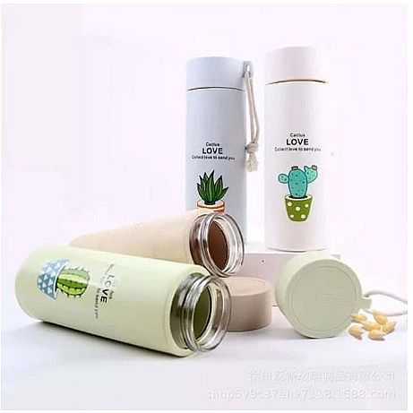 Jual Botol Minum Cactus Botol Kaktus 400 ml Bahan Kaca Beling