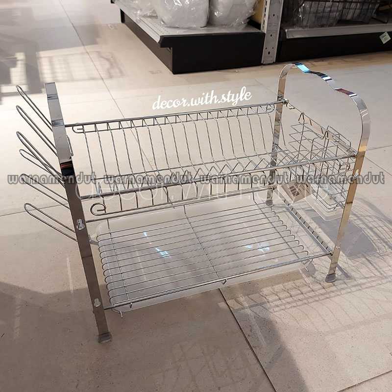 Jual Rak piring dapur besi 2 tingkat 42.5x25x36.5cm WMO IF7002