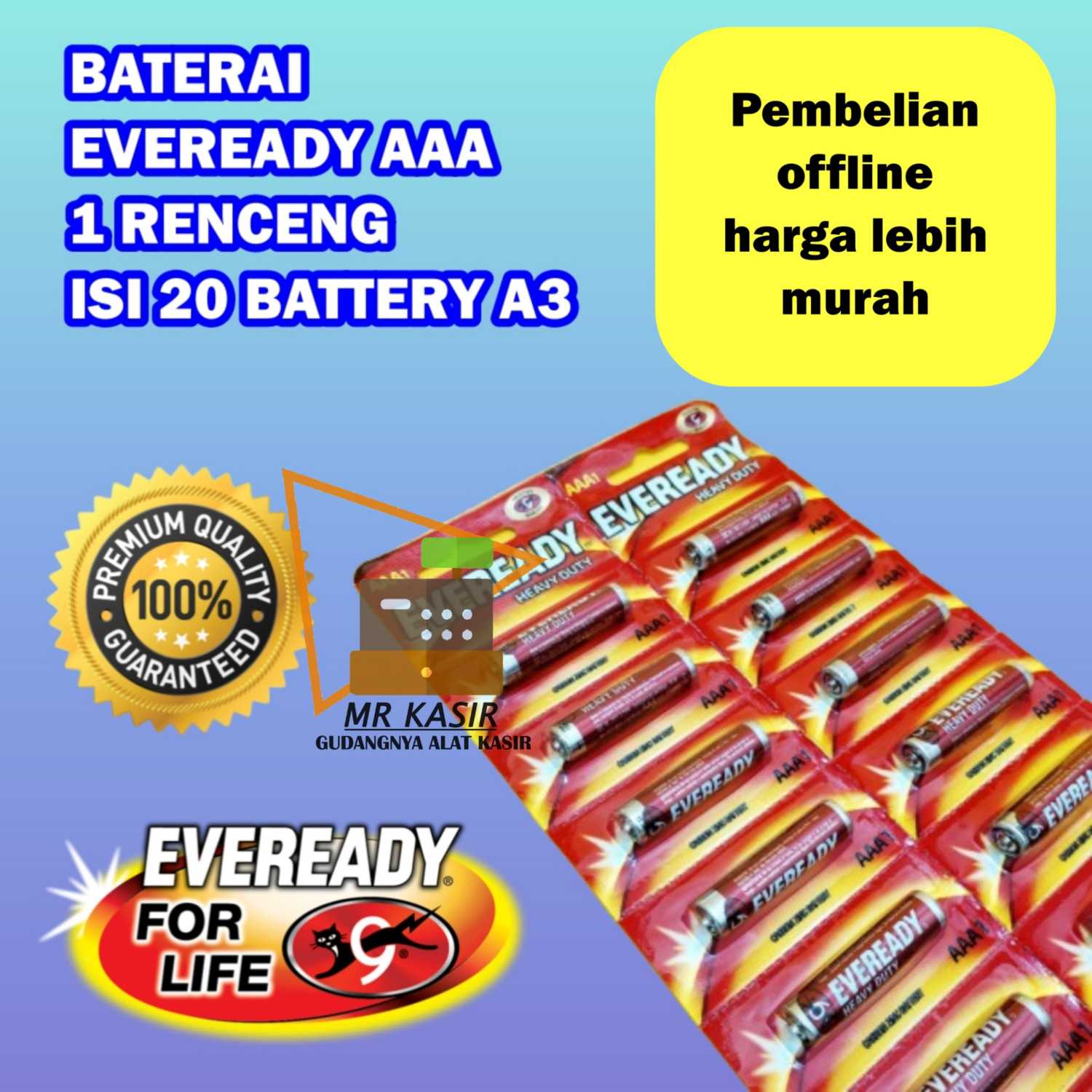 Jual BATU BATERAI EVEREADY AAA 1 RENCENG ISI 20 BATTERY / BATRE