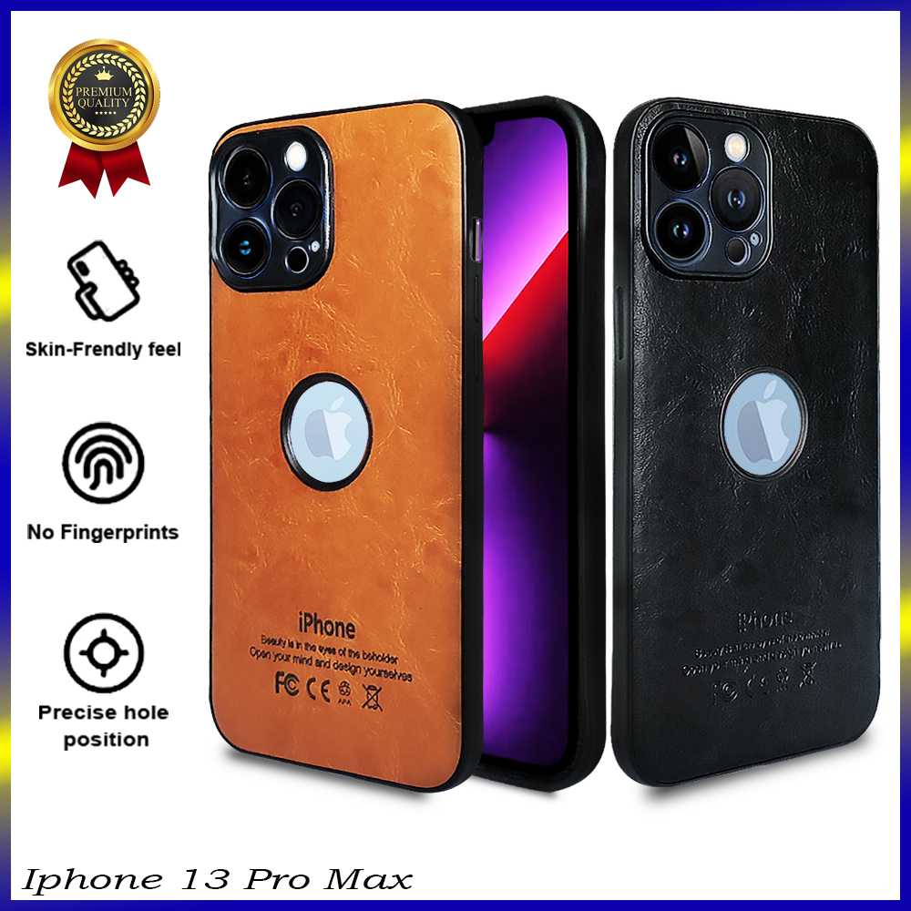 Jual [ PREMIUM ] Leather iPHONE 13 PRO MAX Casing Softcase Slim