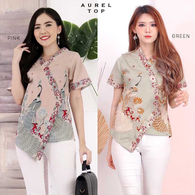 Jual Aurel Blouse Wanita Atasan Wanita Baju Batik Wanita Jumbo