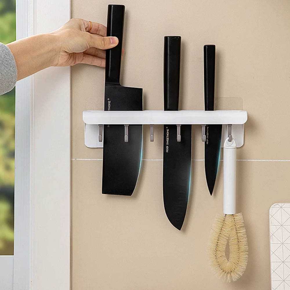 Jual Rak Pisau Gantung RPP003 Dilengkapi 6 Hook - Rak Dapur