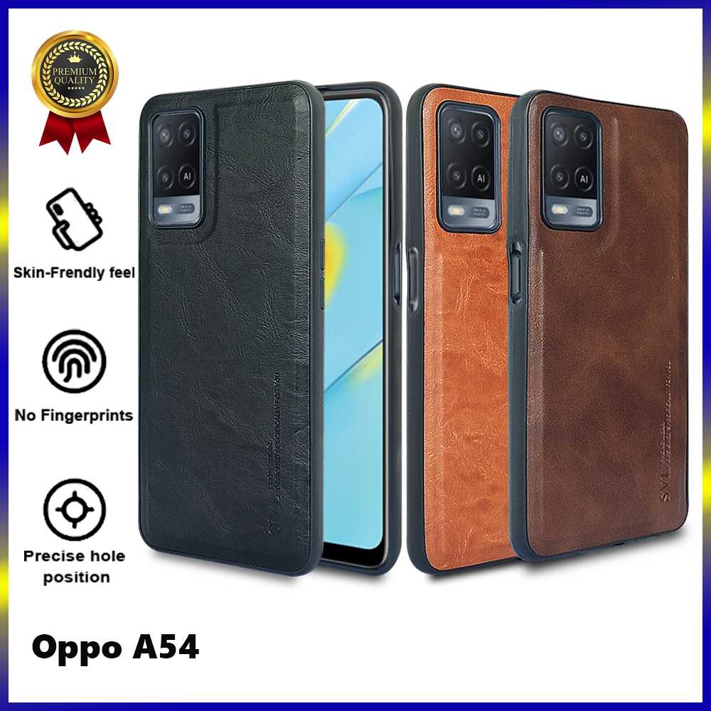 Jual Softcase Leather SVL Case for Oppo A54 Casing Slim Kasing