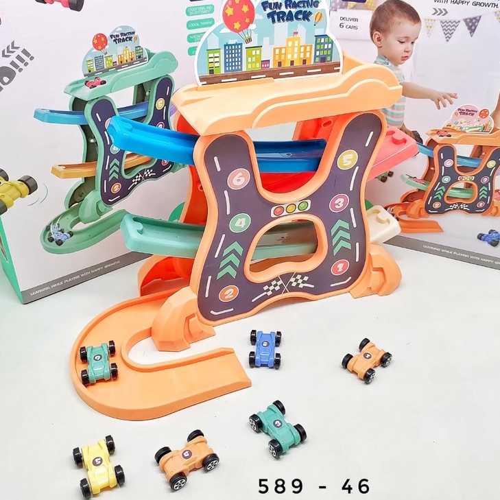 Jual MAINAN TRACK RACING CAR TRACK BALAPAN MOBIL SELUNCURAN ISI