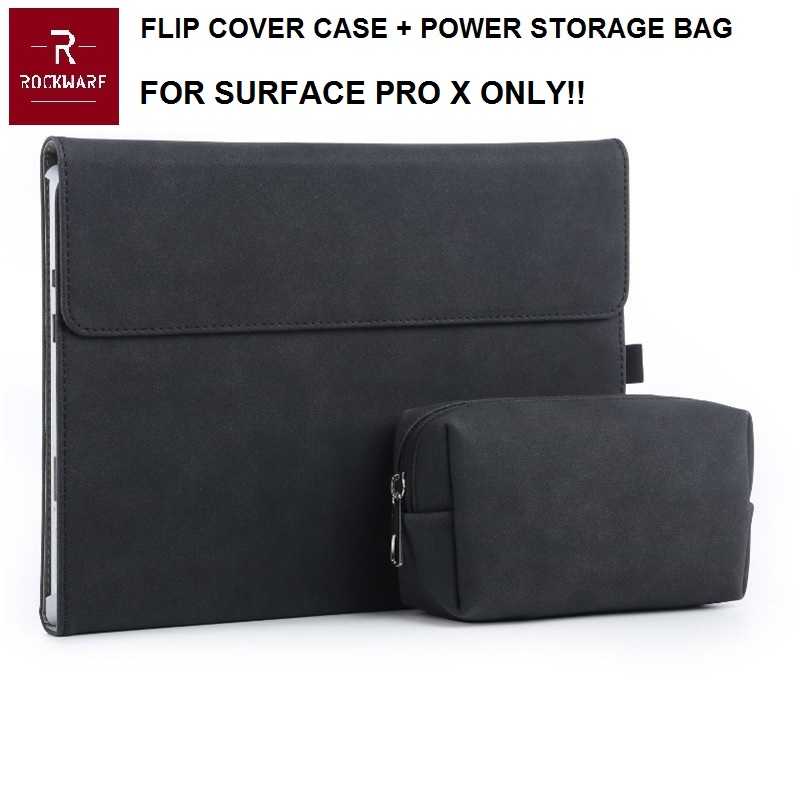 Jual ROCKWARE Surface Pro X Flip Cover Case with Powerbank Bag
