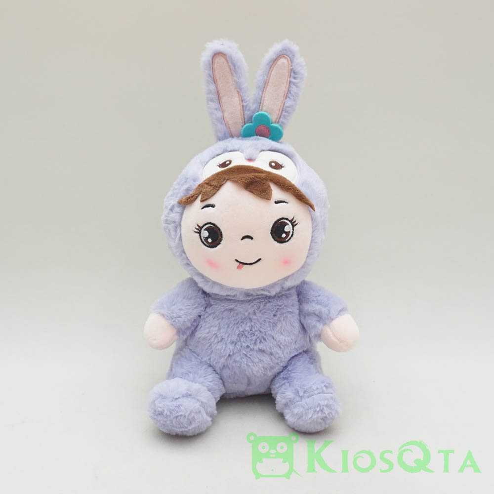 Jual boneka anak kostum hoodie kelinci bunny ungu cocomelon