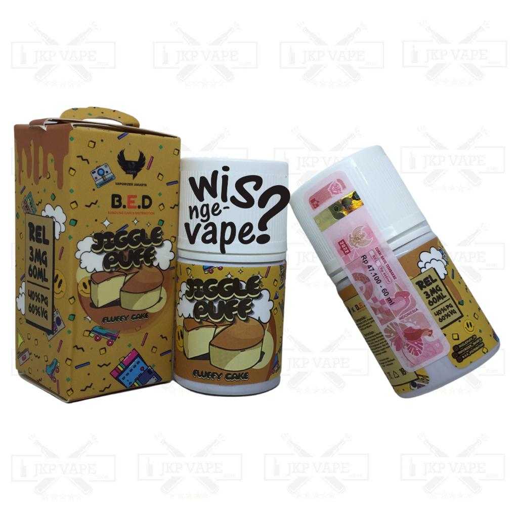 Jual Jiggle Puff Fluffy Cake 60ml - Liquid Vape By VJ x BED