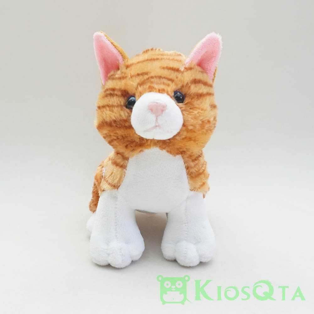 Jual boneka kucing lucu duduk cute sitting cat coklat medium