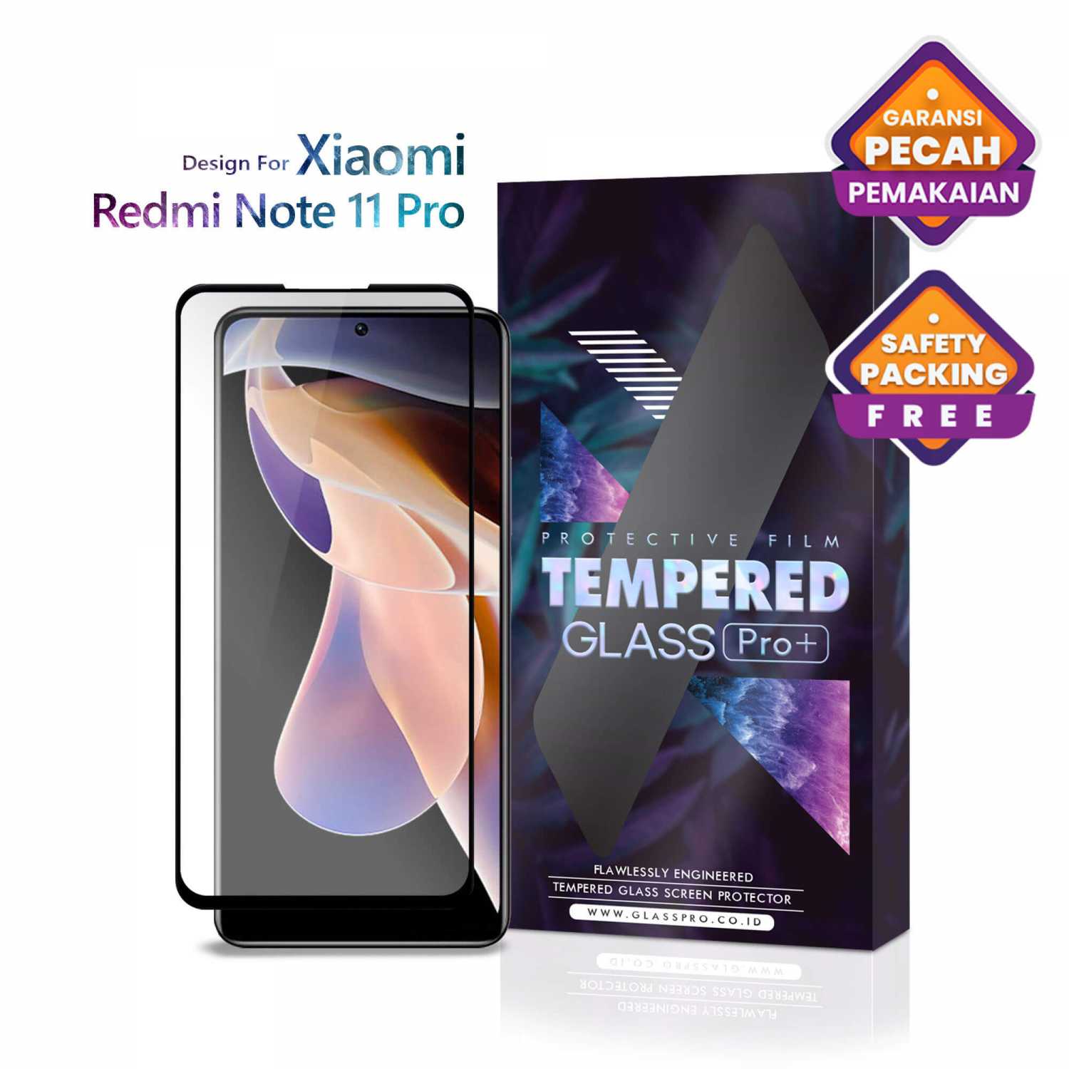 Jual Tempered Glass Xiaomi Redmi Note 11 Pro Full Cover Black