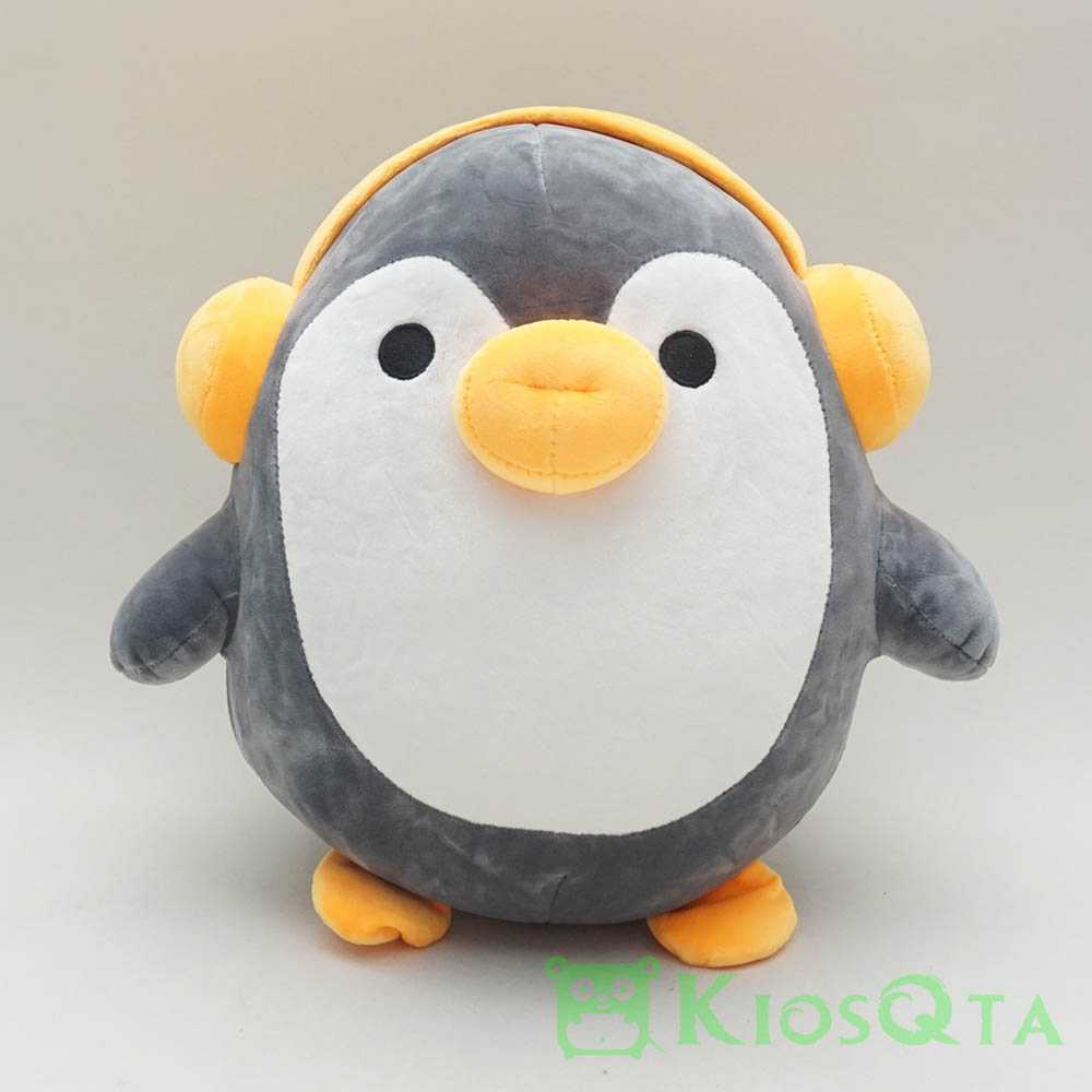Jual boneka penguin lucu cute pinguin headphone ear warmer abu