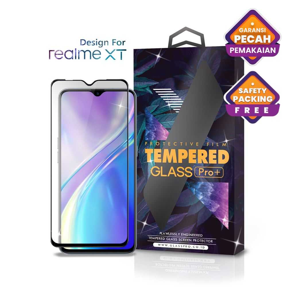 Jual Tempered Glass Realme XT Full Cover Black - Premium Glass