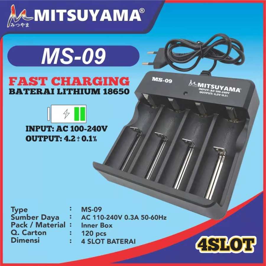 Jual Alat Cas Baterai Lithium 18650 4Slot Mitsuyama MS-09