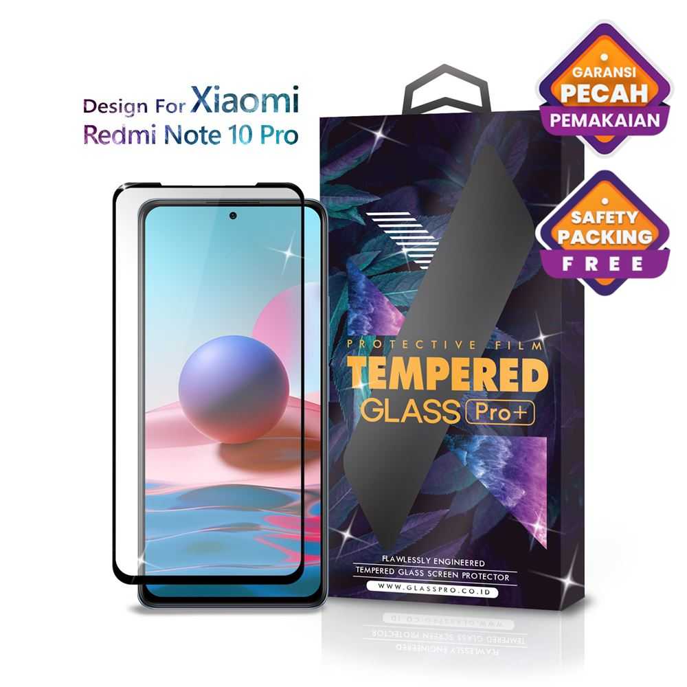 Jual Tempered Glass Xiaomi Redmi Note 10 Pro Full Cover Black