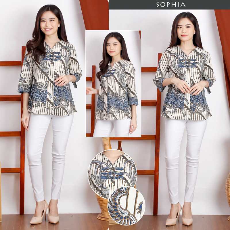Jual Sophia Blouse Wanita Atasan Wanita Blouse Batik Wanita