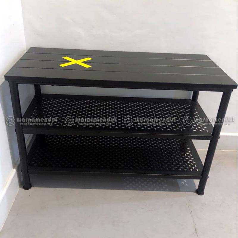 Jual Bangku rak penyimpanan sepatu baja 79x35x52cm WMO IK9795