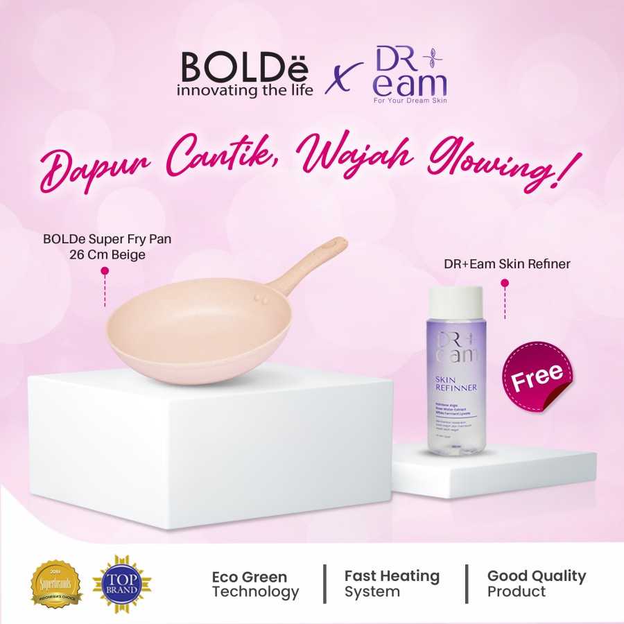 Jual BOLDe Super Fry Pan 26cm Beige FREE DR+Eam Skin Refiner
