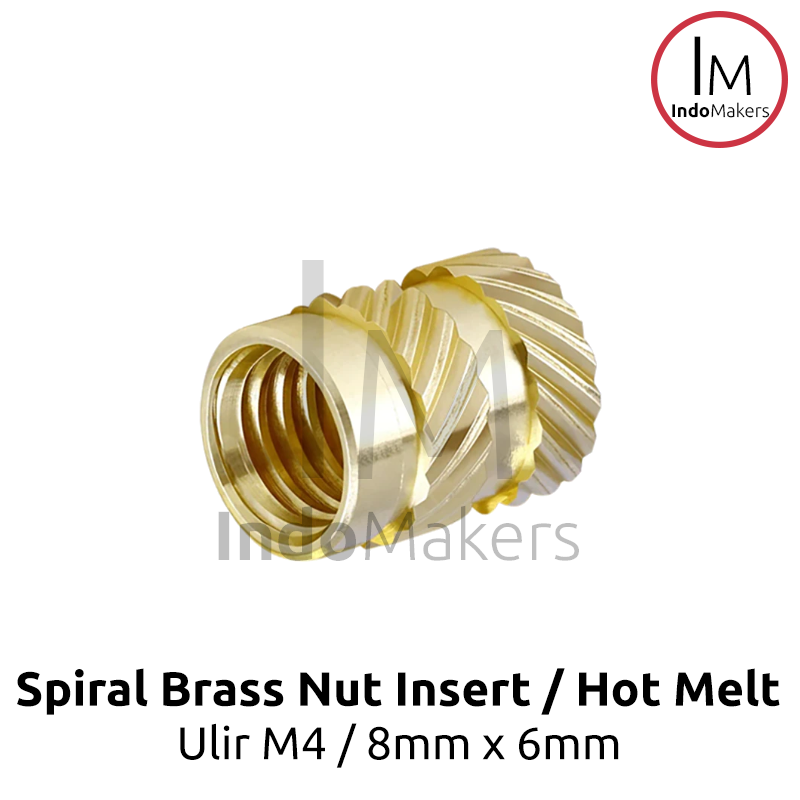Jual Spiral Brass Nut Insert / Hot Melt Nut M4 8x6mm | Jakmall.com