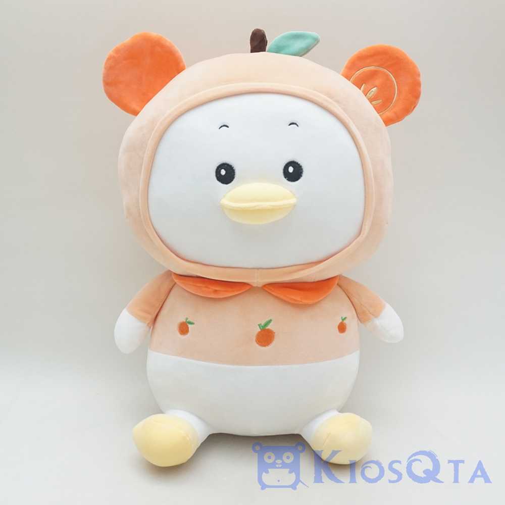 Jual boneka bebek lucu cute duck kostum hoodie jeruk orange large