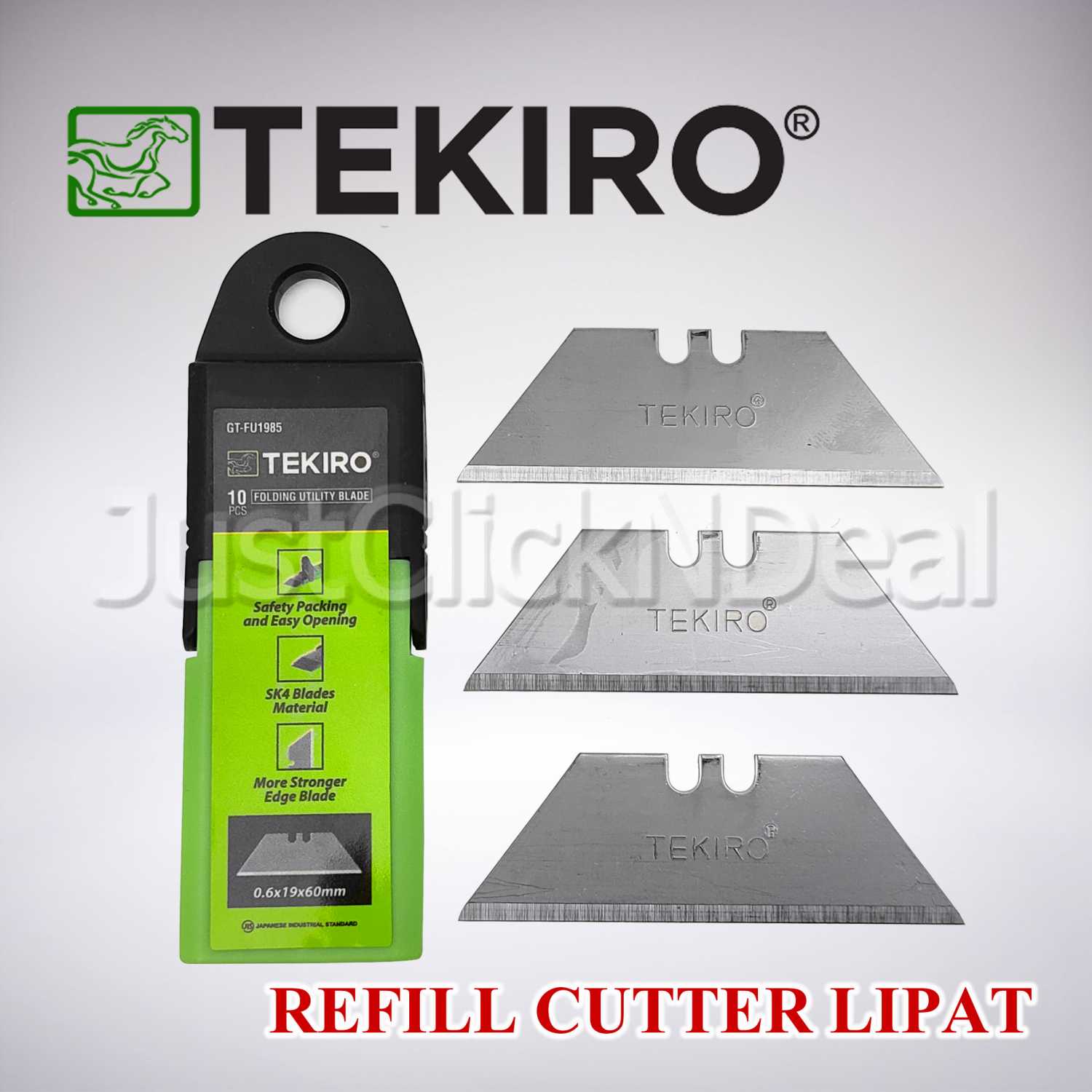 Jual Tekiro Isi Pisau Cutter Lipat 10 pcs Folding Utility Blade