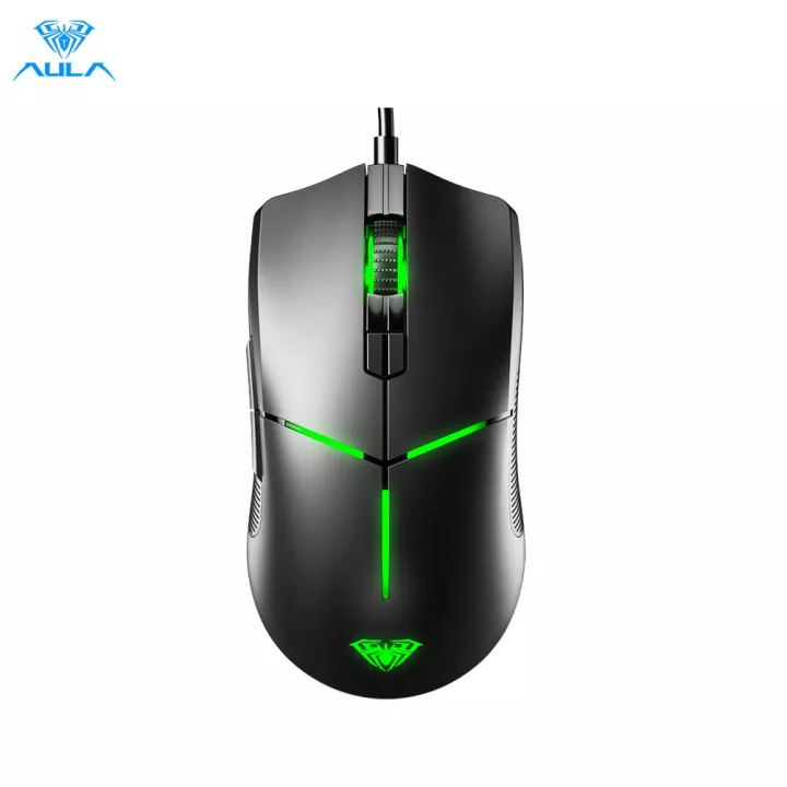 Jual Mouse Gaming Slanted Eyes AULA F820 BLACK/WHITE - 6400DPI