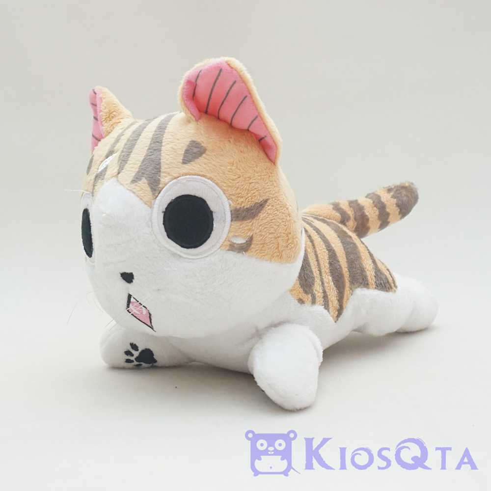 Jual boneka kucing mata besar furyu cat coklat putih medium JUN