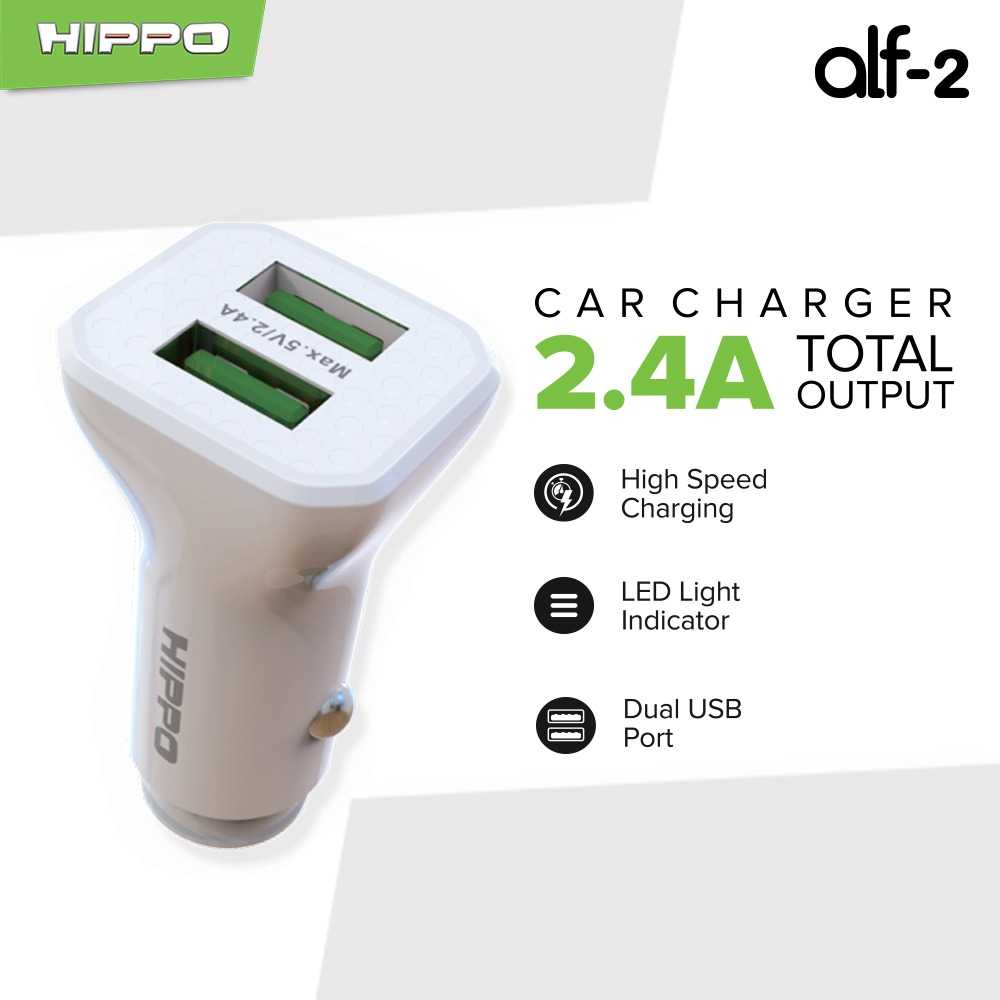 Jual Hippo ALF-2 Car Charger Smart Detect Charging 2.4A - Car Jual Hippo ALF-2 Car Charger Smart Detect Charging 2.4A - Car