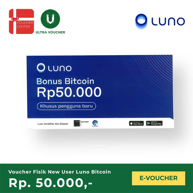 Jual Voucher Fisik Bitcoin Luno Rp. 50.000 ( Khusus Pelanggan