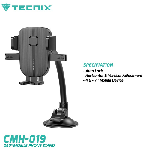 Jual Tecnix CMH-019 Car Holder Universal 360° Mobile Phone Stand