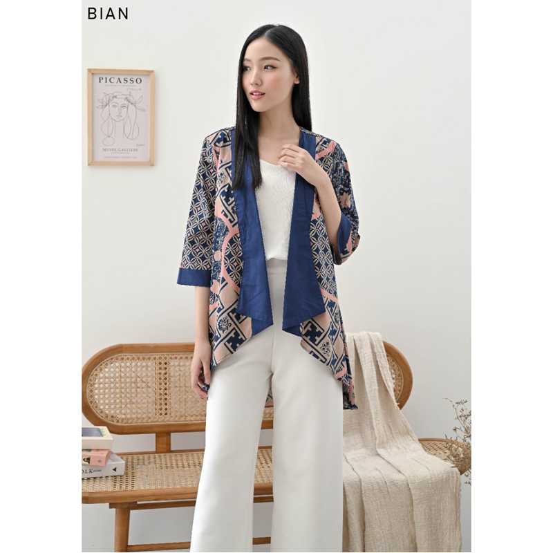 Jual Bian Blazer Batik Panjang Outer Batik Wanita Luaran Batik