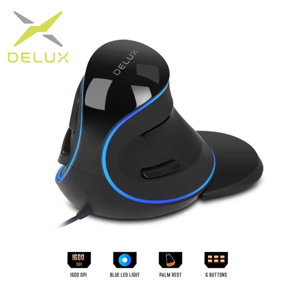 Jual DELUX M618 PLUS - Wired Optical Vertical Mouse - Single