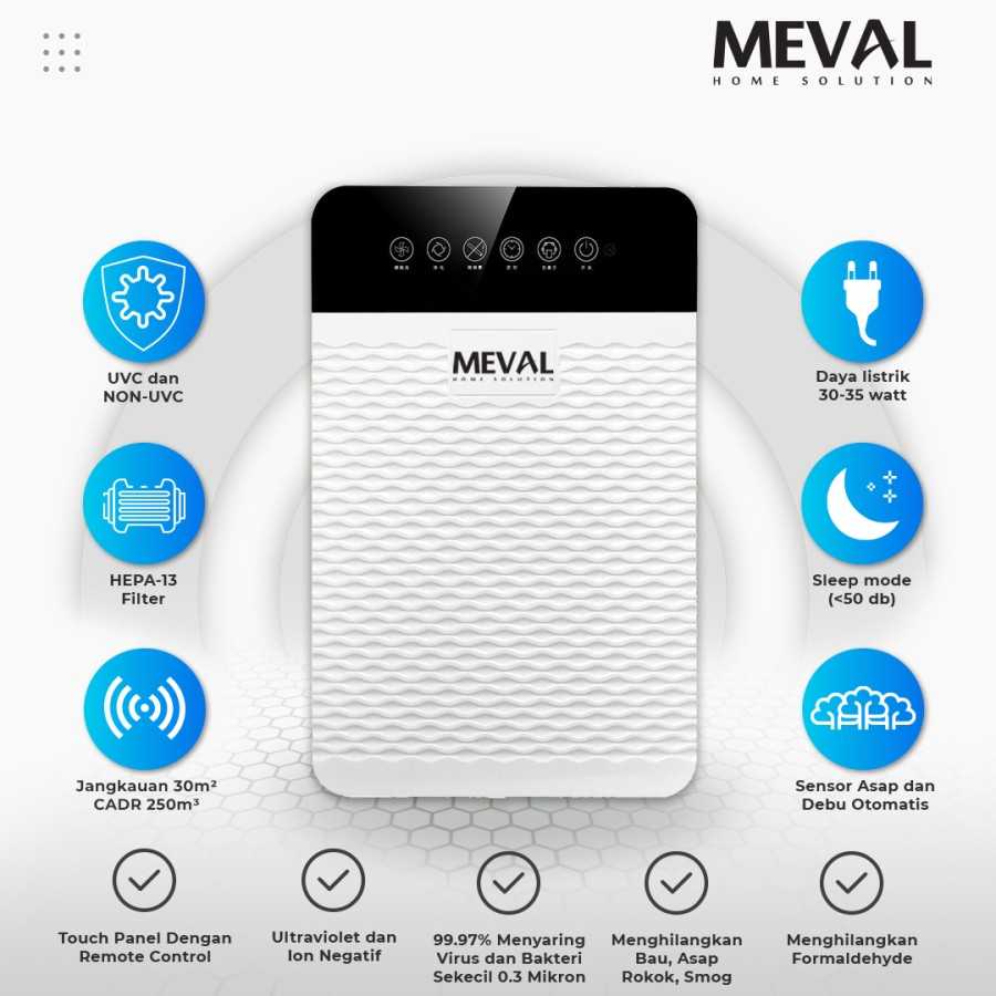 Jual MEVAL Air Purifier HEPA Filter lite series Pembersih