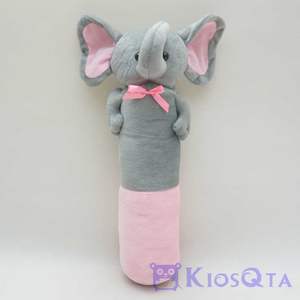 Jual guling boneka gajah dumbo kepala dan tangan abu abu pink JUN