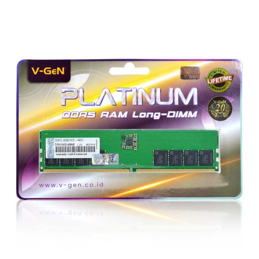 Jual RAM DDR5 V-GeN Platinum 16GB PC 38400/4800Mhz LongDimm