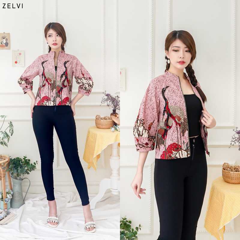 Jual Zelvi Jaket Wanita Batik Jacket Wanita Outer Rompi Wanita