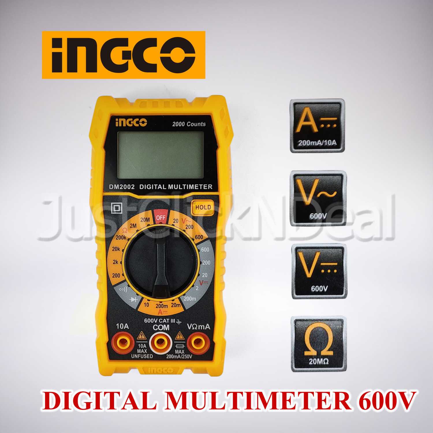 Jual Ingco Digital Multimeter 600V Multitester Voltmeter | Jakmall.com