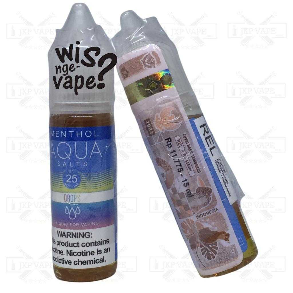 Jual Aqua Drops Menthol Ice 15ml - Salt Nic Liquid Vape By EJM