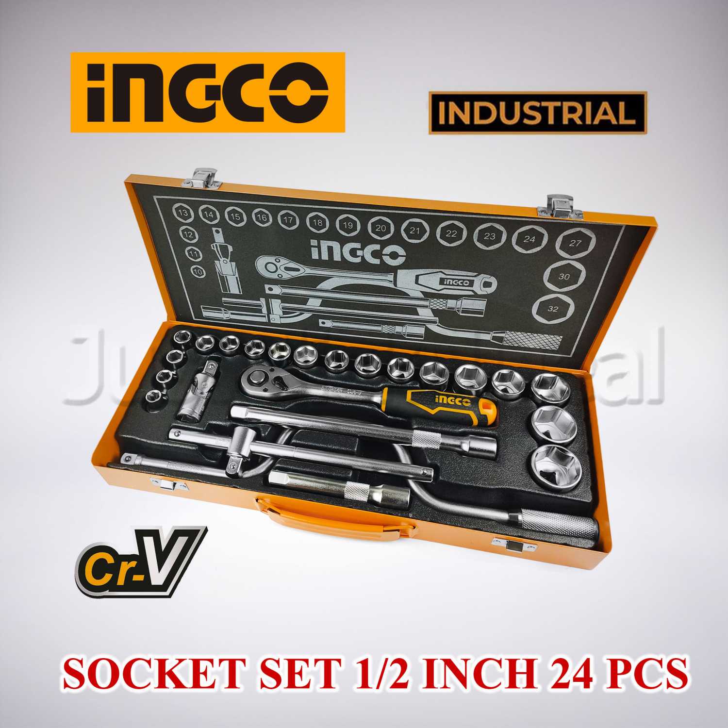 Jual Ingco Socket Set 1/2 Inch 24 pcs Kunci Sock Kotak Besi