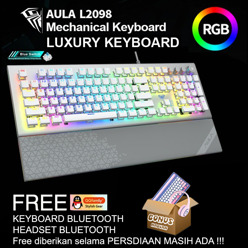 Jual Luxury Keyboard Gaming Multimedia Mechanical AULA L2098