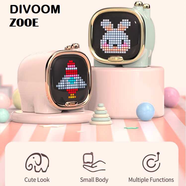 Jual DIVOOM ZOOE - Mini Cute Bluetooth Speaker Pixel Art LED