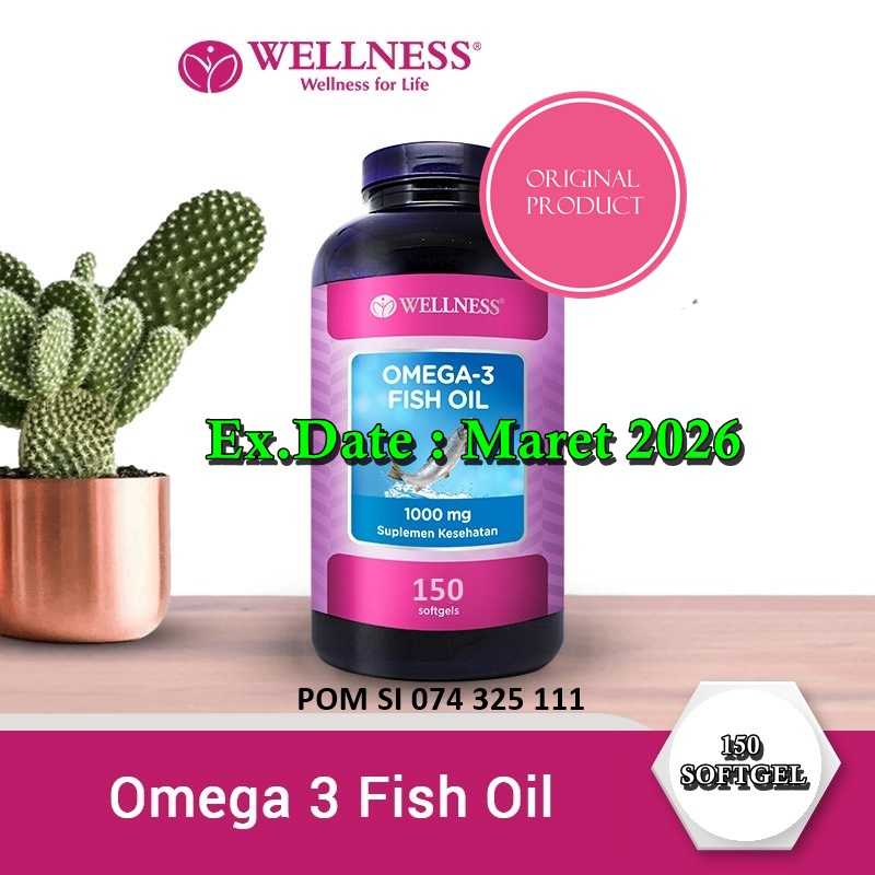 Jual Wellness Omega-3 Fish Oil 1000mg Isi 150 Softgels | Jakmall.com