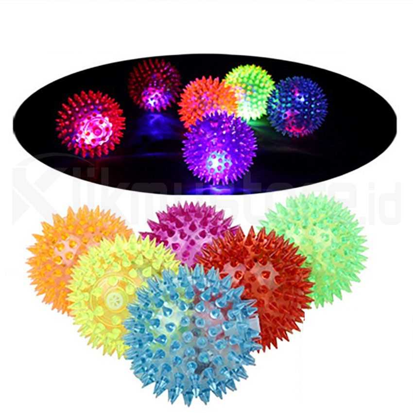 Jual Mainan Bola Duri Pijat Lampu LED Squishy Flashing Spiky