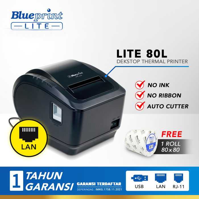 Jual Blueprint Lite 80L Thermal Receipt Printer Kasir POS USB LAN