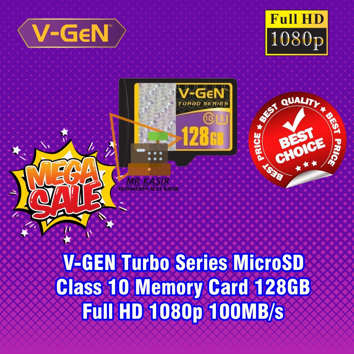 Jual V-GEN Turbo Series MicroSD Class 10 Memory Card 128GB Full