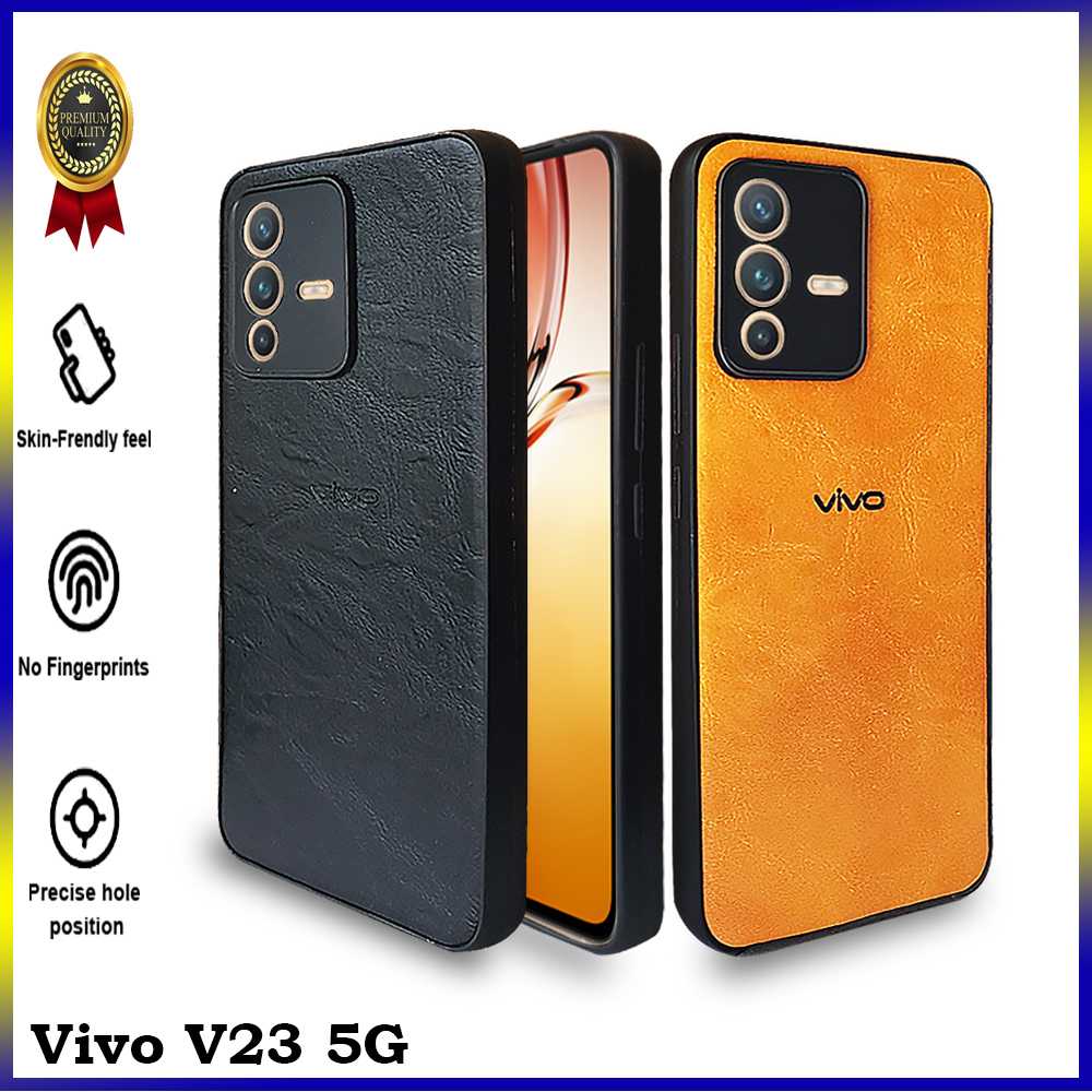 Jual Vivo v23 5G Case leather Casing Kulit Slim Softcase Premium